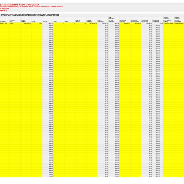 Rental Property Spreadsheet Template - Etsy