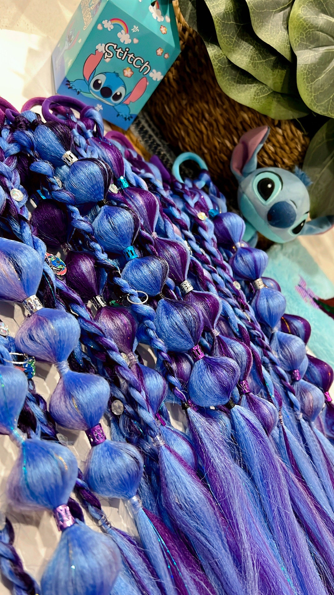 Stitch Party Decoration/birthday/festival Rave Braided Hair Extensions ...