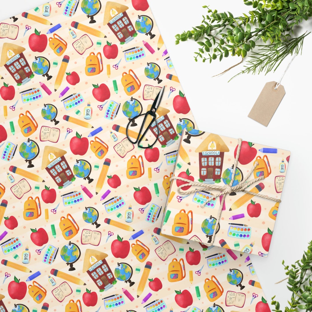 Teacher Wrapping Paper Best Teacher Gift Wrap School Gift - Etsy