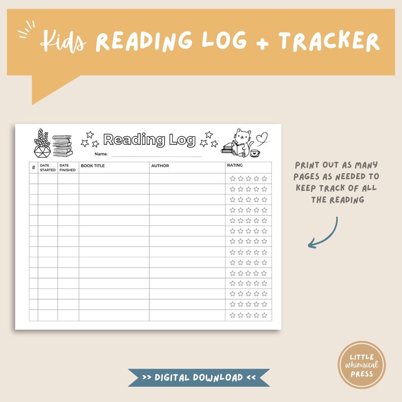 Printable Kids Reading Log and Reading Tracker | Summer Reading ...