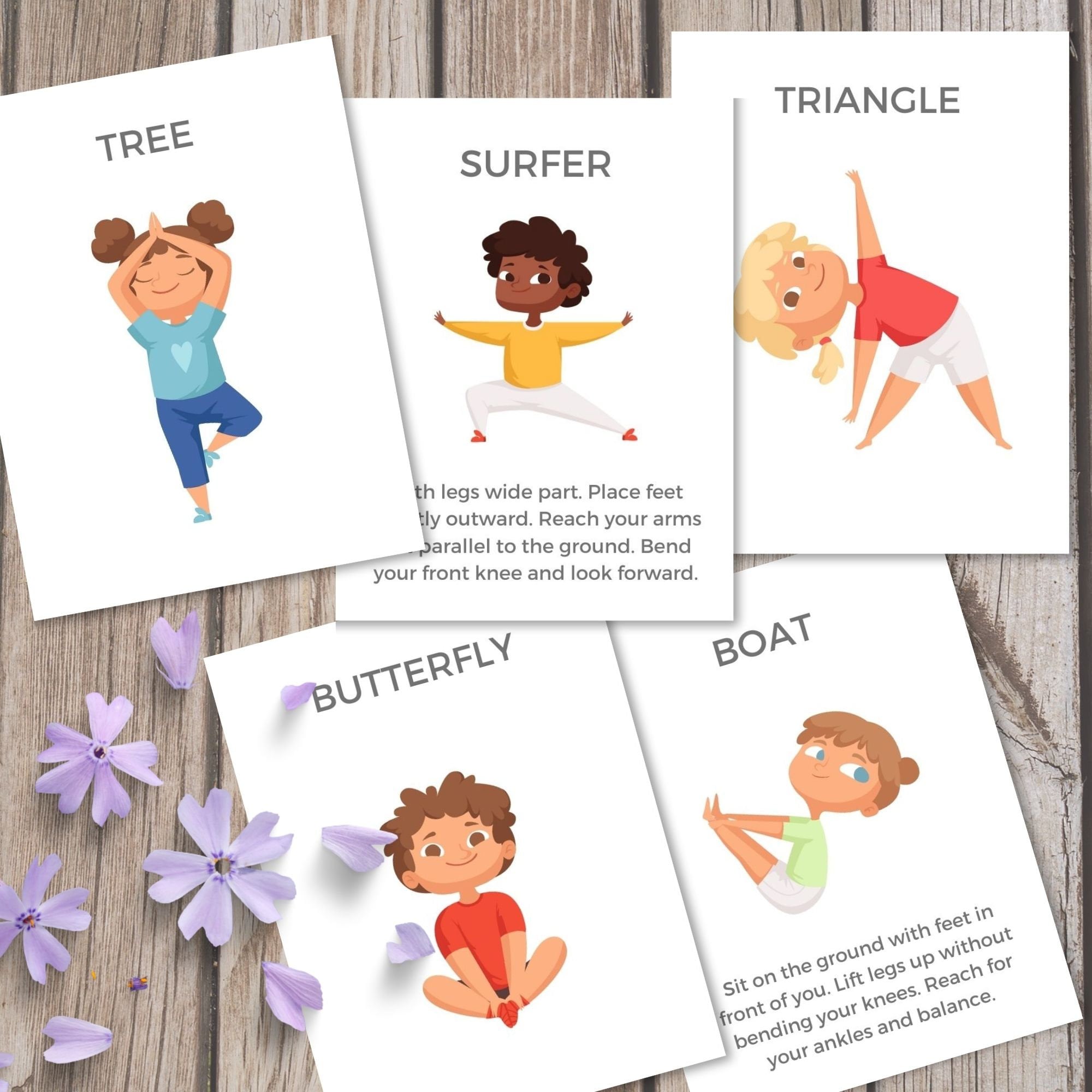 Kids Yoga Cards Printable | Yoga Poses Flashcards for Kids ...