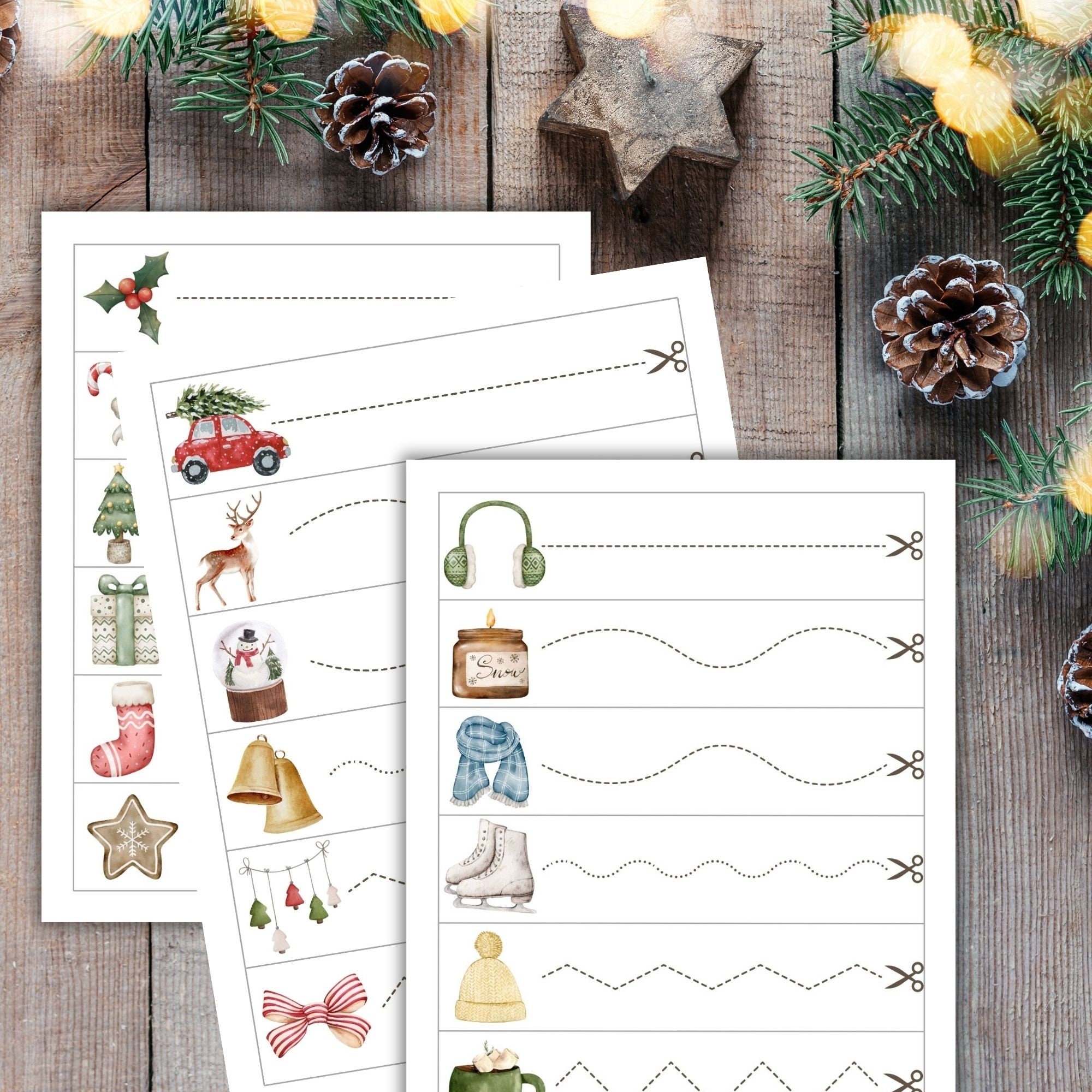 Christmas Winter Preschool Fine Motor Cutting Practice | Toddler ...