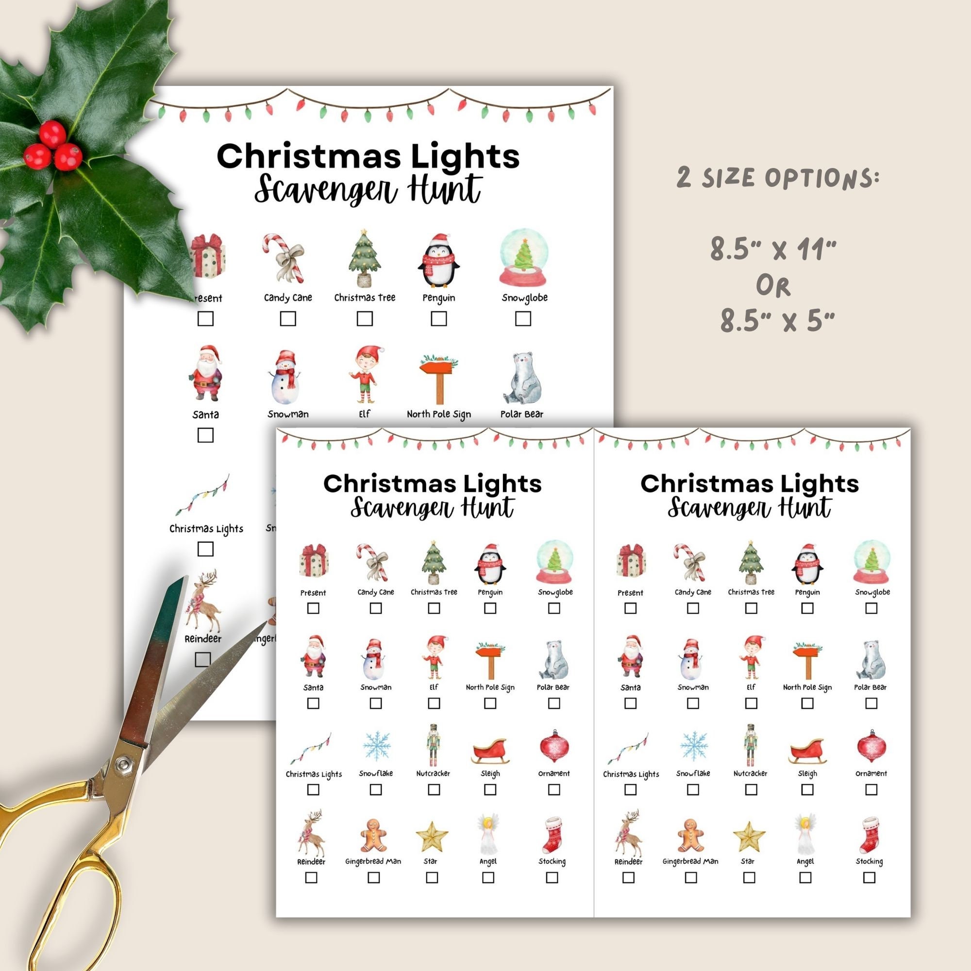 Kids Christmas Lights Scavenger Hunt Printable | Christmas Tradition ...