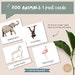 Montessori Zoo Animals 3 Part Cards | Vocabulary Animal Flash Cards for ...