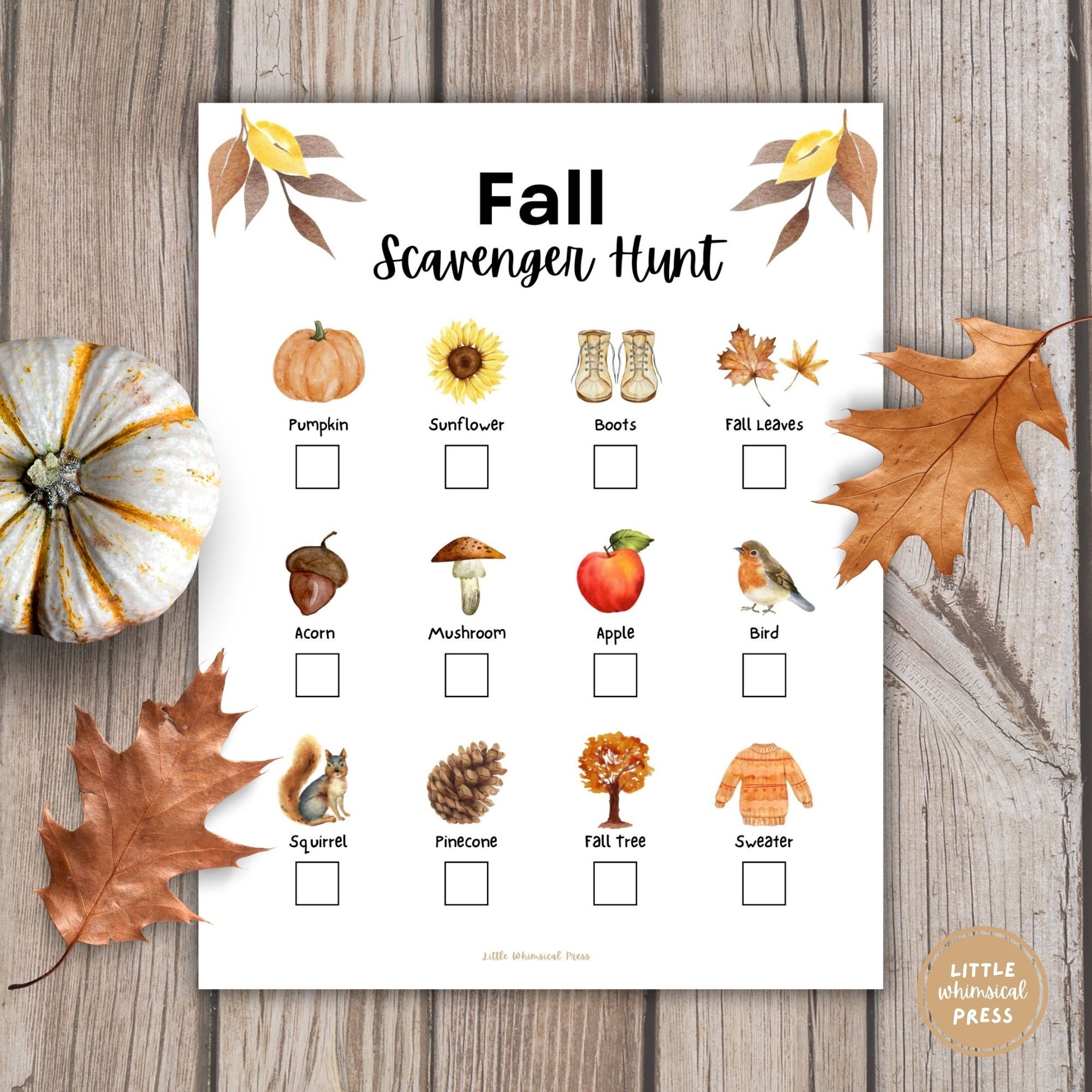 Kids Fall Scavenger Hunt Printable | Thanksgiving Fun Games for Kids ...