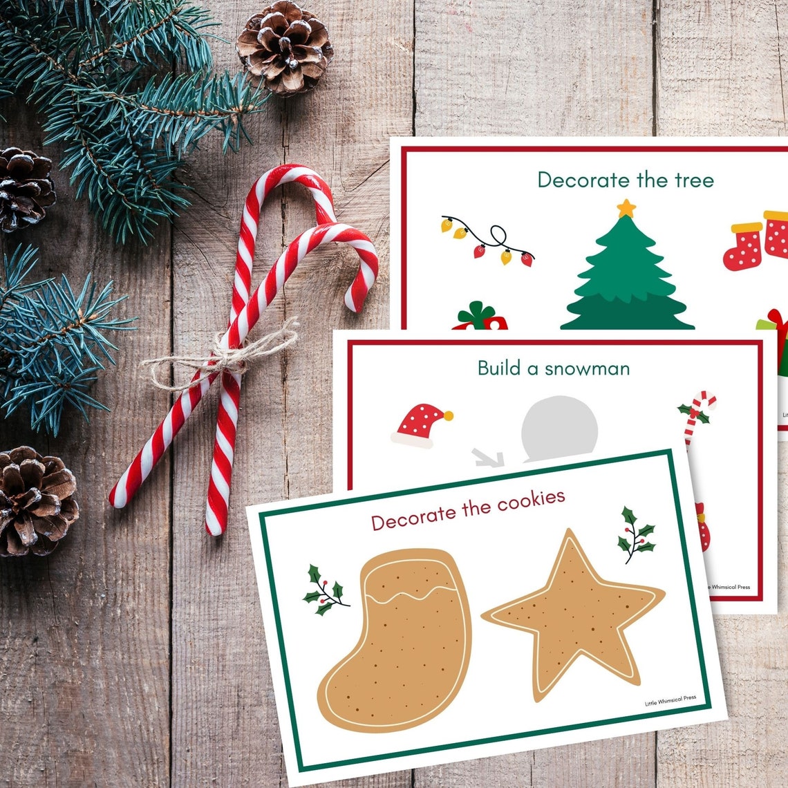 Printable Christmas Play Dough Mats | Play Doh Mats | Playdough Mat ...