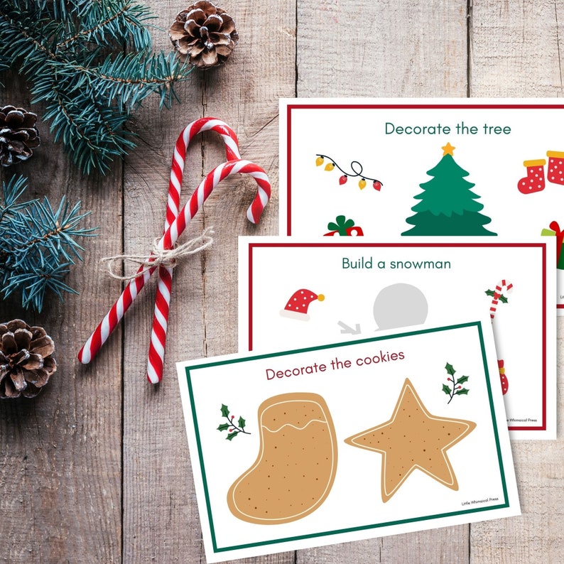 Printable Christmas Play Dough Mats | Play Doh Mats | Playdough Mat ...