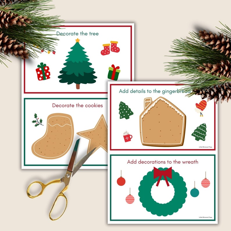 Printable Christmas Play Dough Mats | Play Doh Mats | Playdough Mat ...