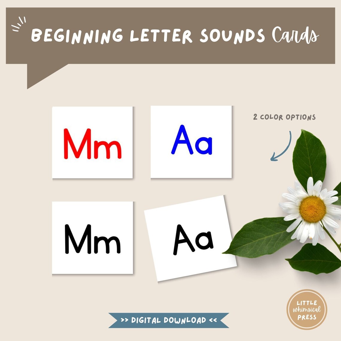 Printable Beginning Letter Sounds Cards Montessori Letters Preschool ...