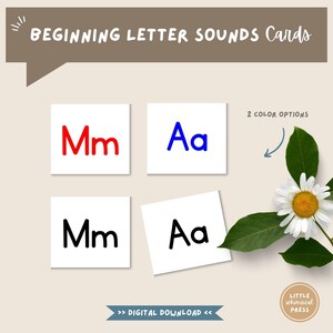 Printable Beginning Letter Sounds Cards | Montessori Letters Preschool ...