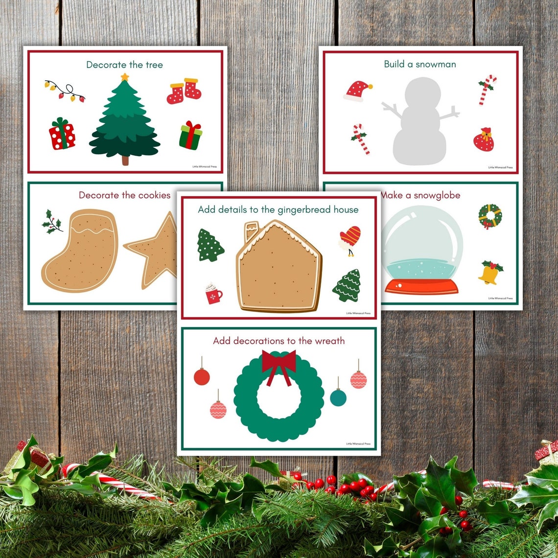 Printable Christmas Play Dough Mats | Play Doh Mats | Playdough Mat ...