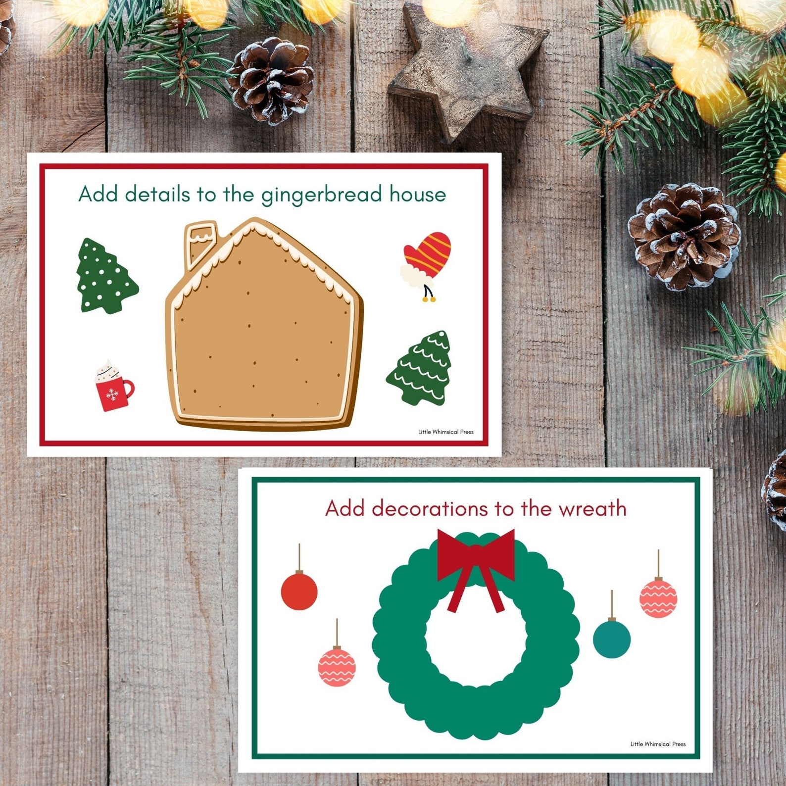 Printable Christmas Play Dough Mats | Play Doh Mats | Playdough Mat ...