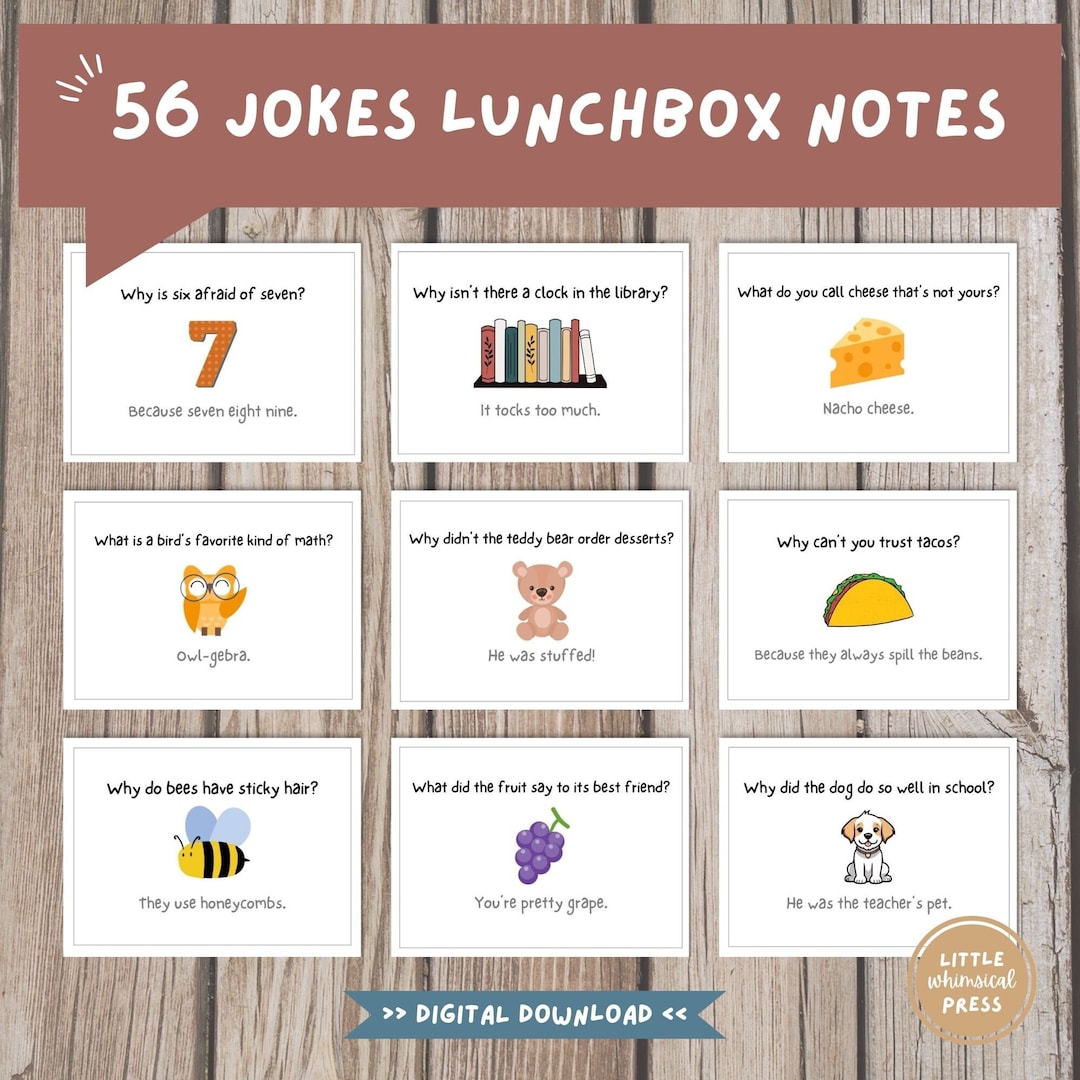Printable Funny Lunch Box Notes for Kids | Jokes and Riddles for Kids ...
