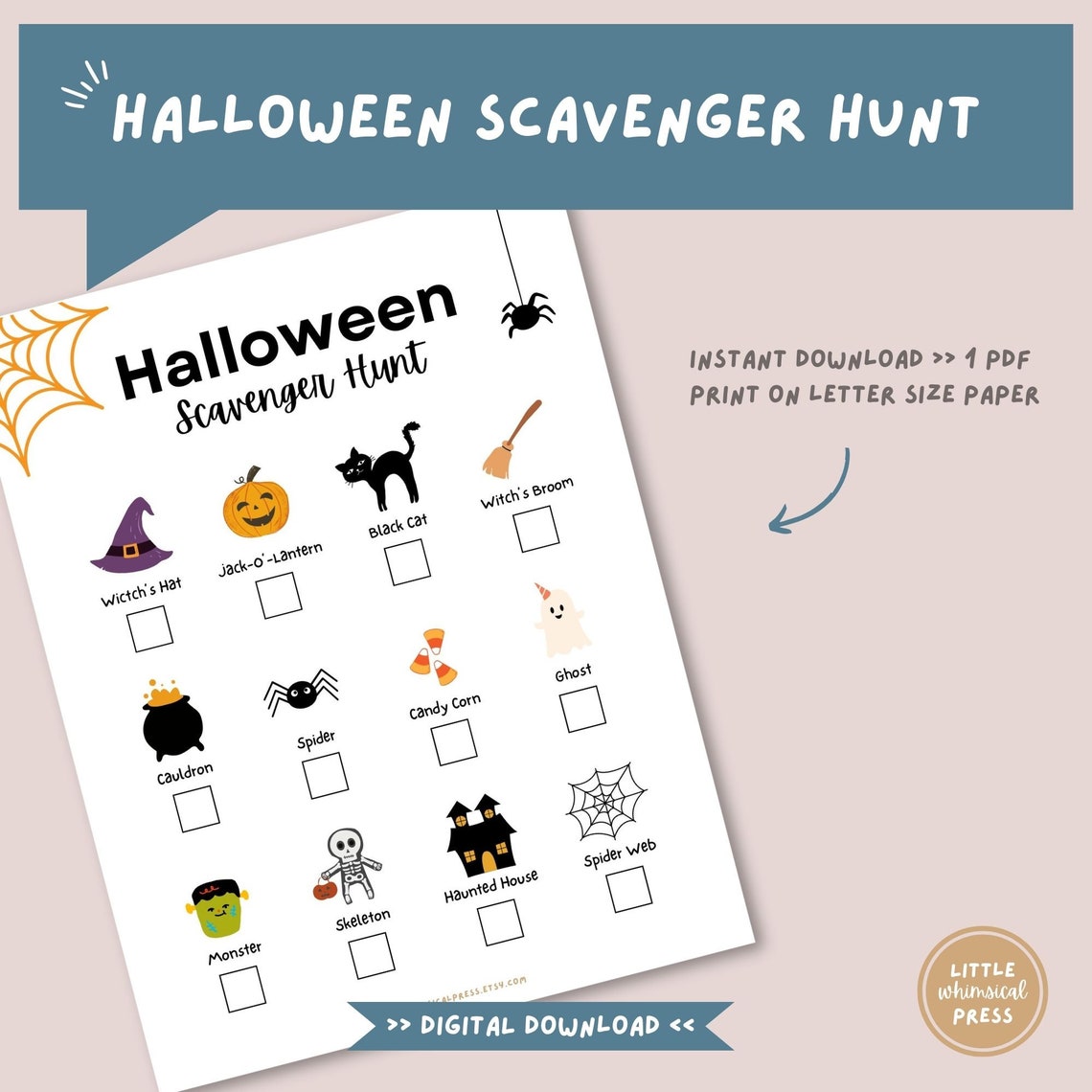 Printable Halloween Scavenger Hunt for Kids | Halloween Treasure Hunt ...