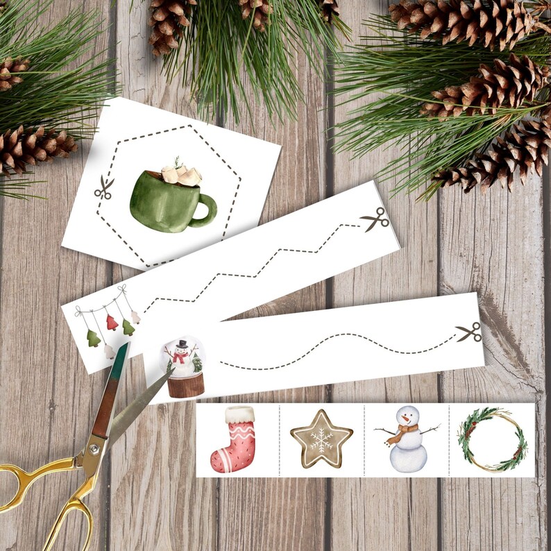 Christmas Winter Preschool Fine Motor Cutting Practice | Toddler ...