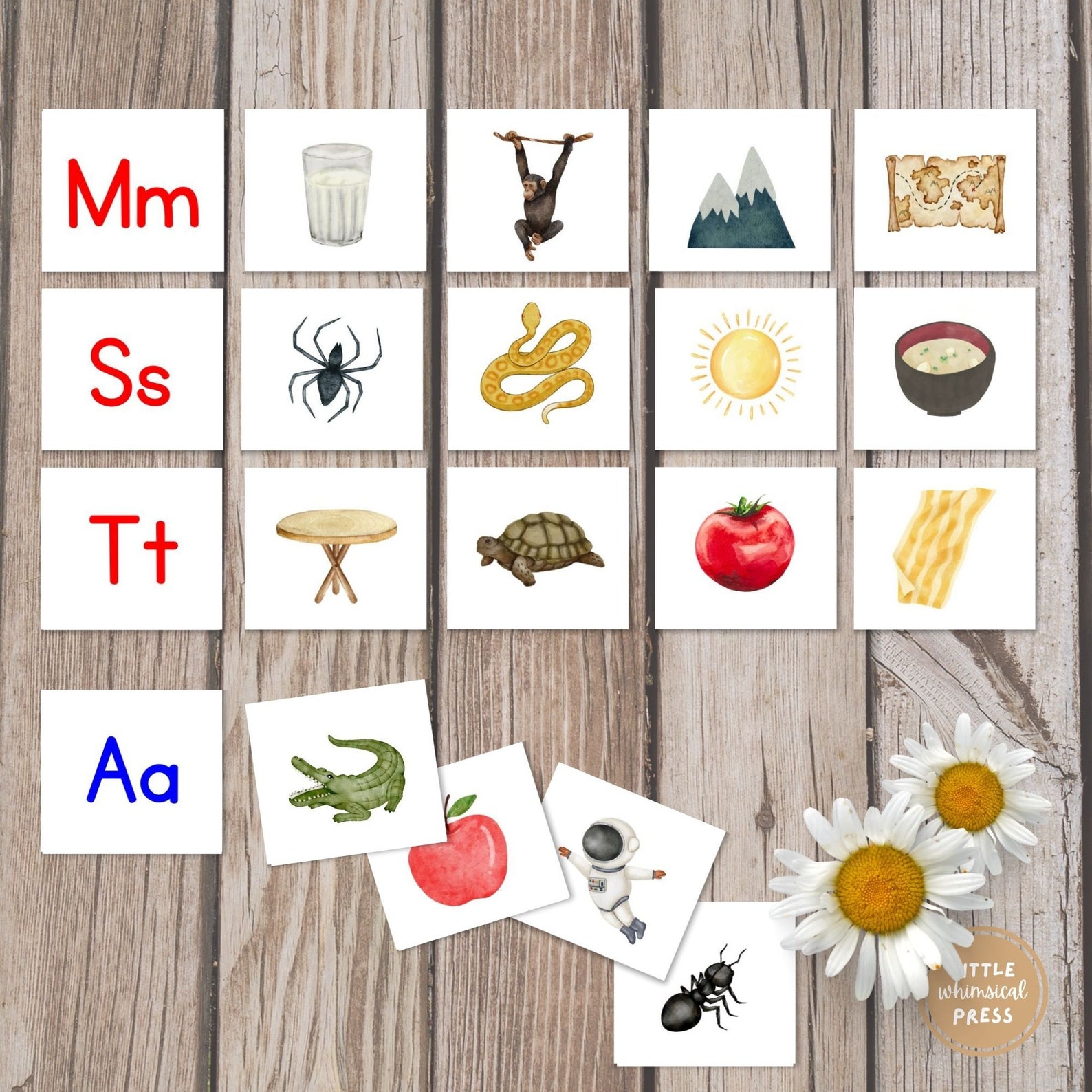 Printable Beginning Letter Sounds Cards | Montessori Letters Preschool ...