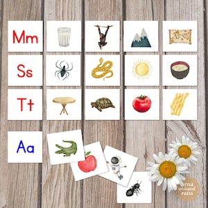 Printable Beginning Letter Sounds Cards | Montessori Letters Preschool ...