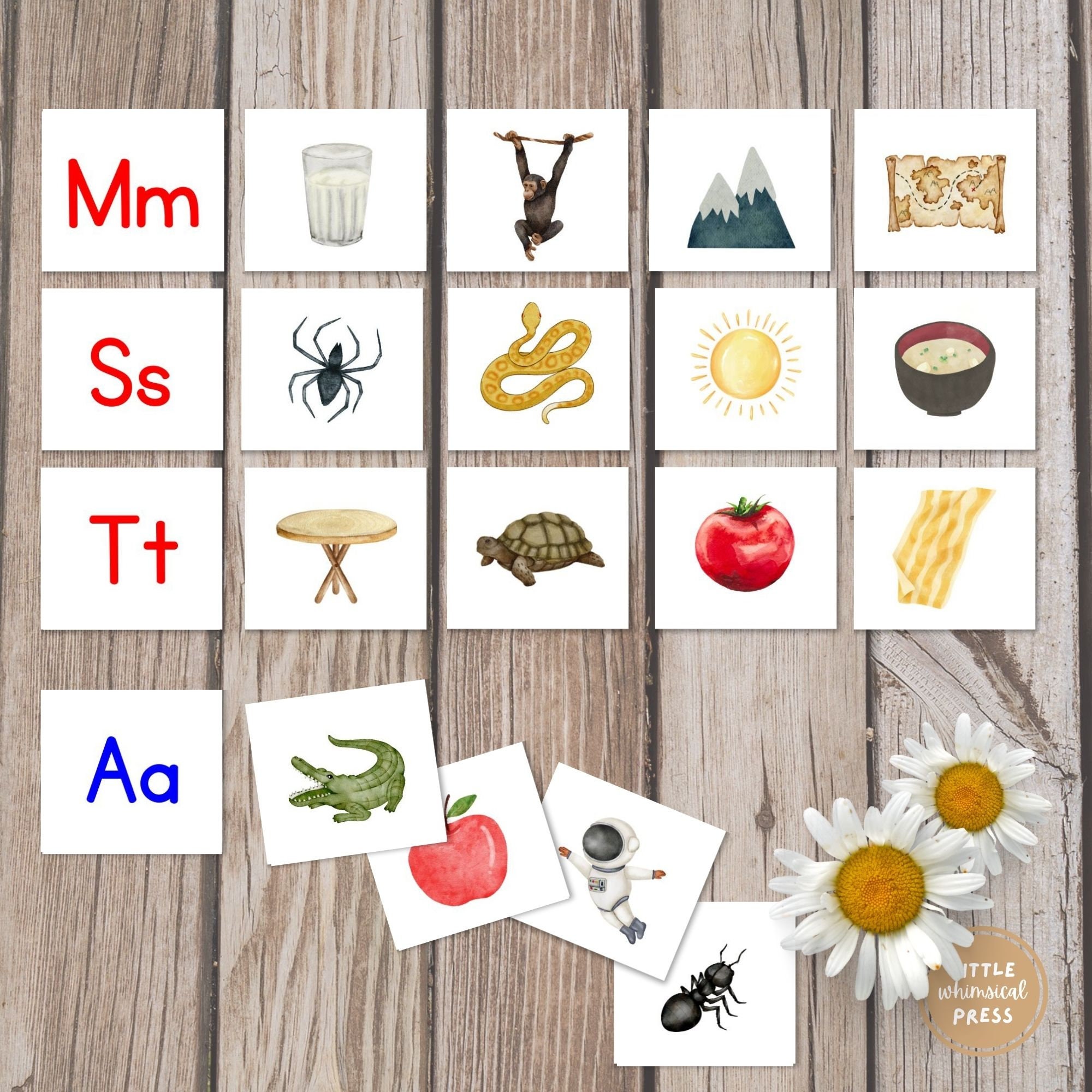Printable Beginning Letter Sounds Cards | Montessori Letters Preschool ...