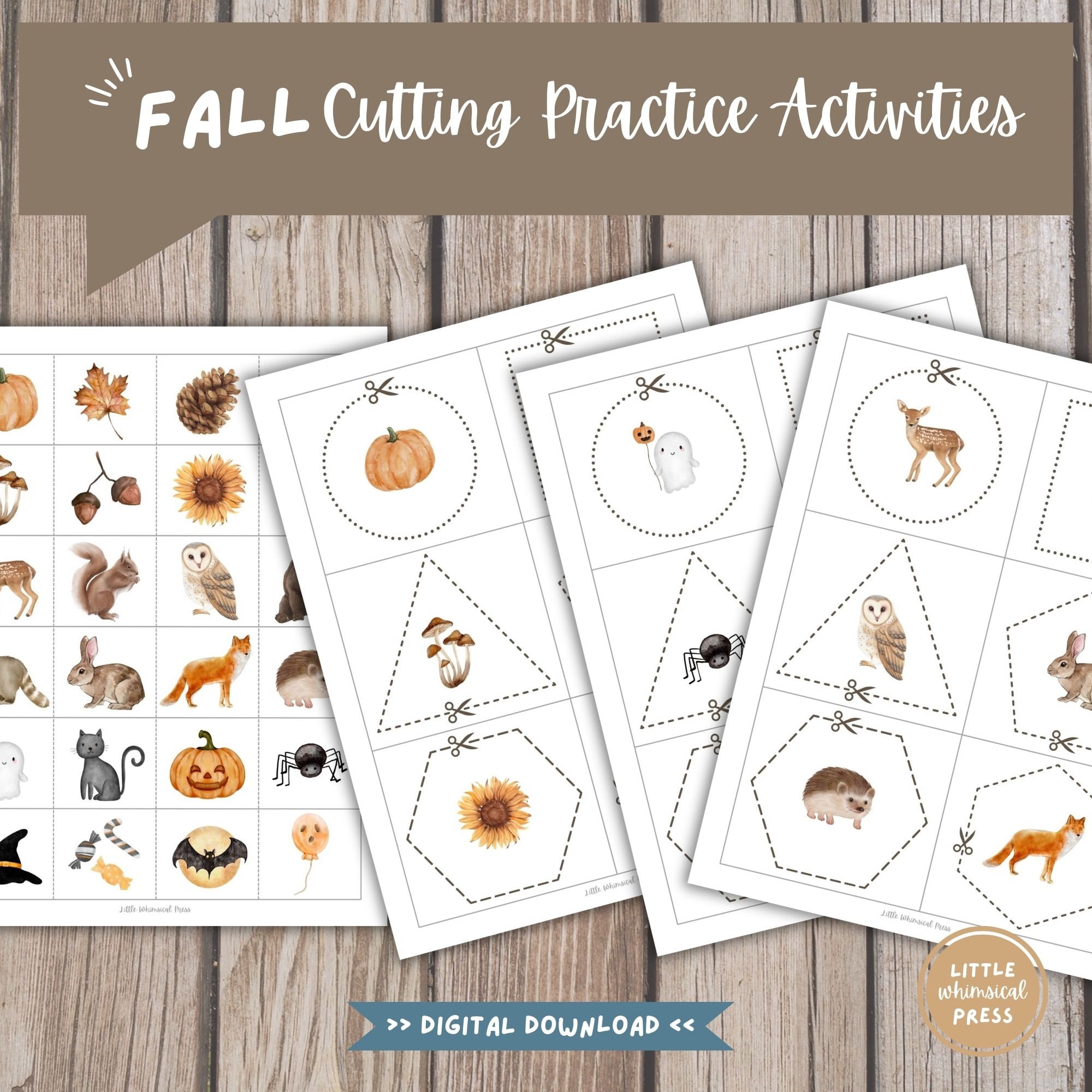 Fall Preschool Fine Motor Cutting Practice Activity | Fall Toddler ...