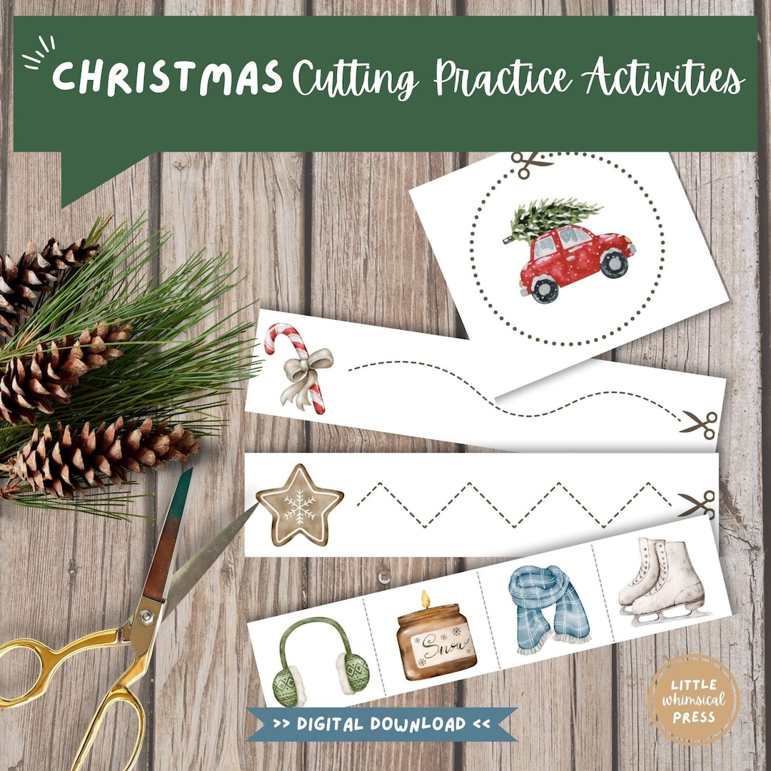 Christmas Winter Preschool Fine Motor Cutting Practice | Toddler ...