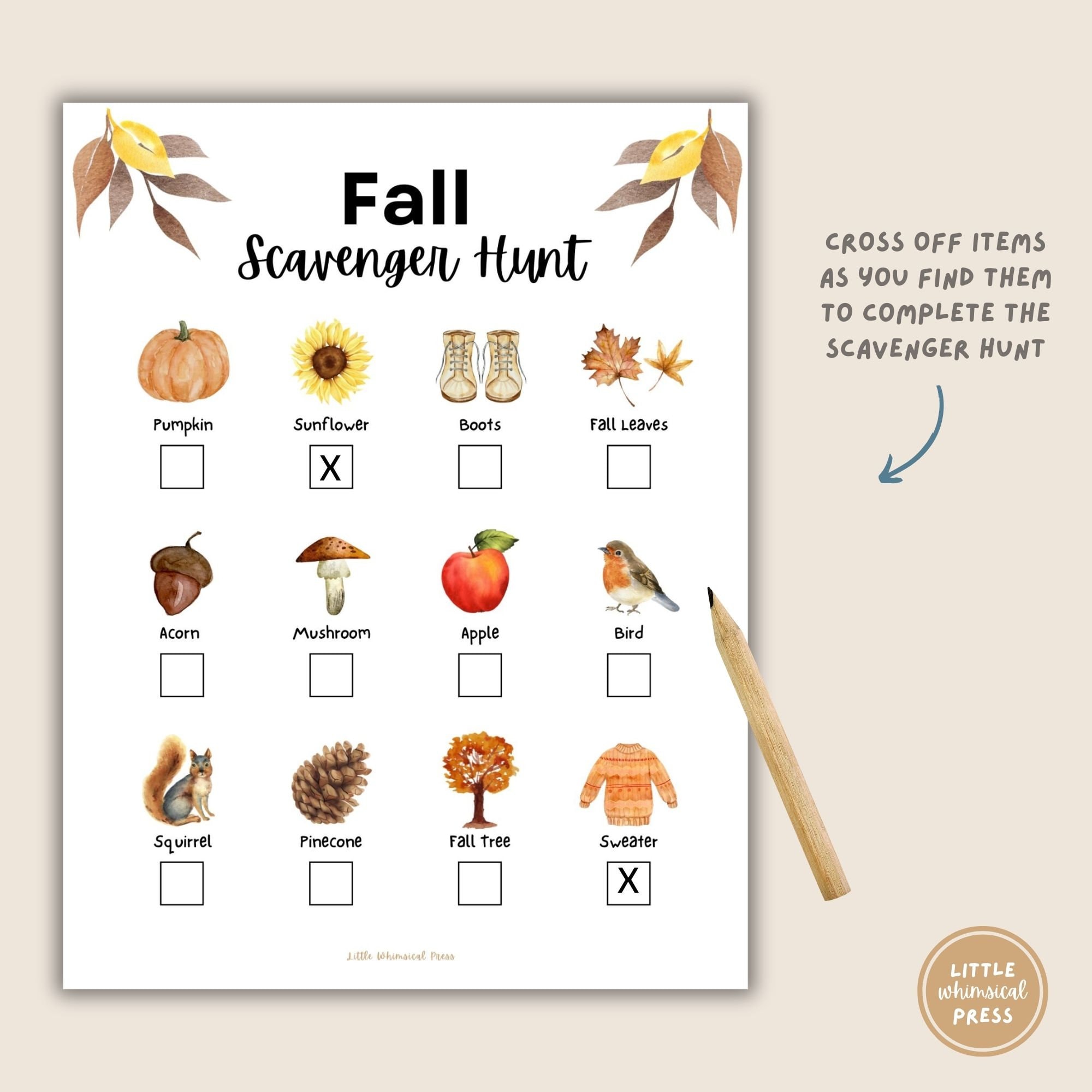 Kids Fall Scavenger Hunt Printable | Thanksgiving Fun Games for Kids ...