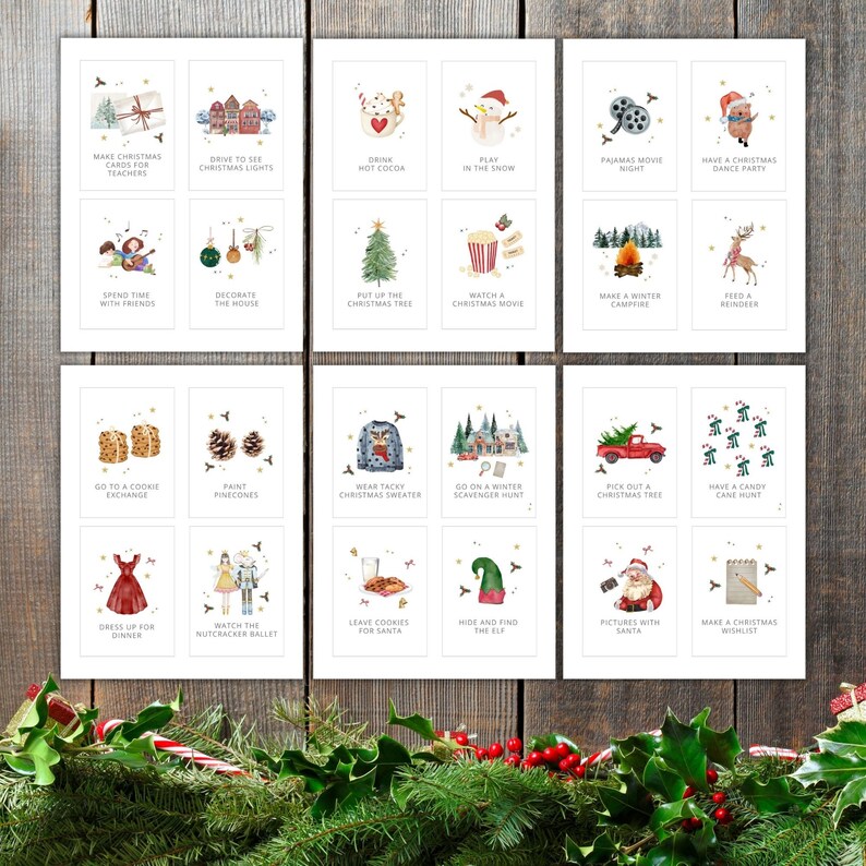 Printable Christmas Advent Activity Cards | Kids Family Advent ...