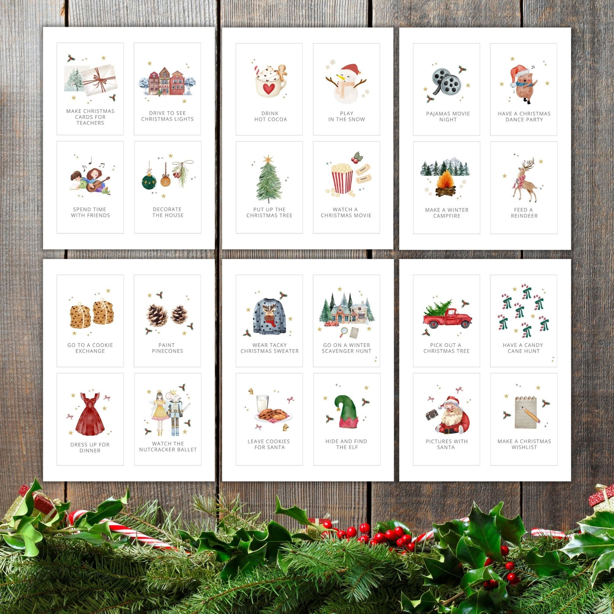 Printable Christmas Advent Activity Cards | Kids Family Advent ...