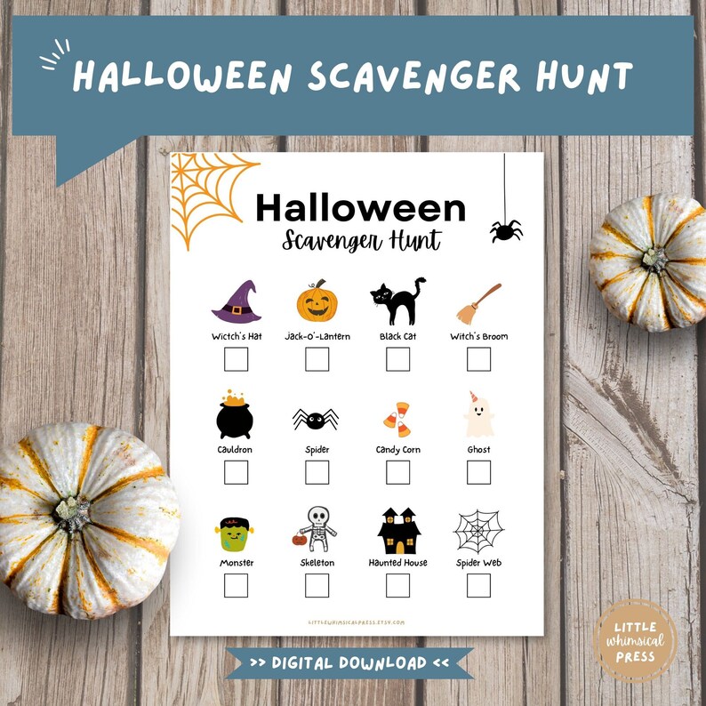Printable Halloween Scavenger Hunt for Kids | Halloween Treasure Hunt ...