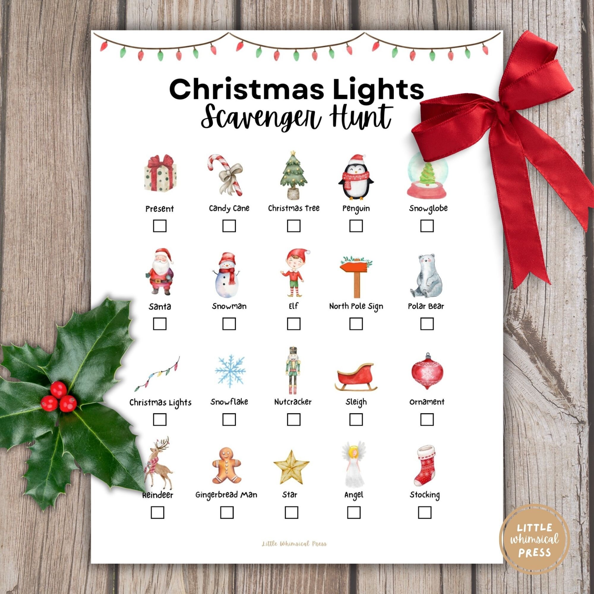 Kids Christmas Lights Scavenger Hunt Printable | Christmas Tradition ...