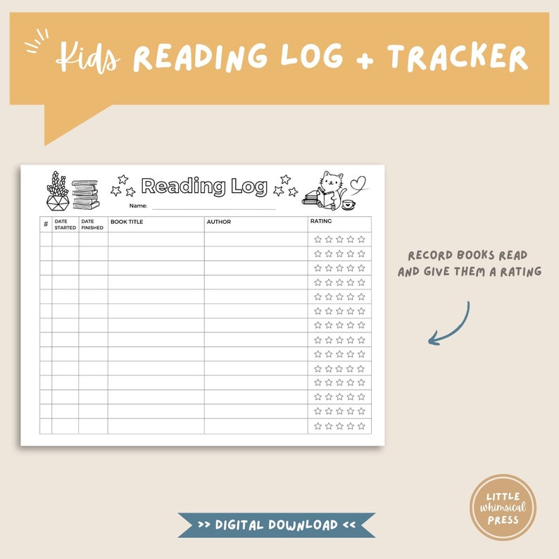 Printable Kids Reading Log and Reading Tracker | Summer Reading ...