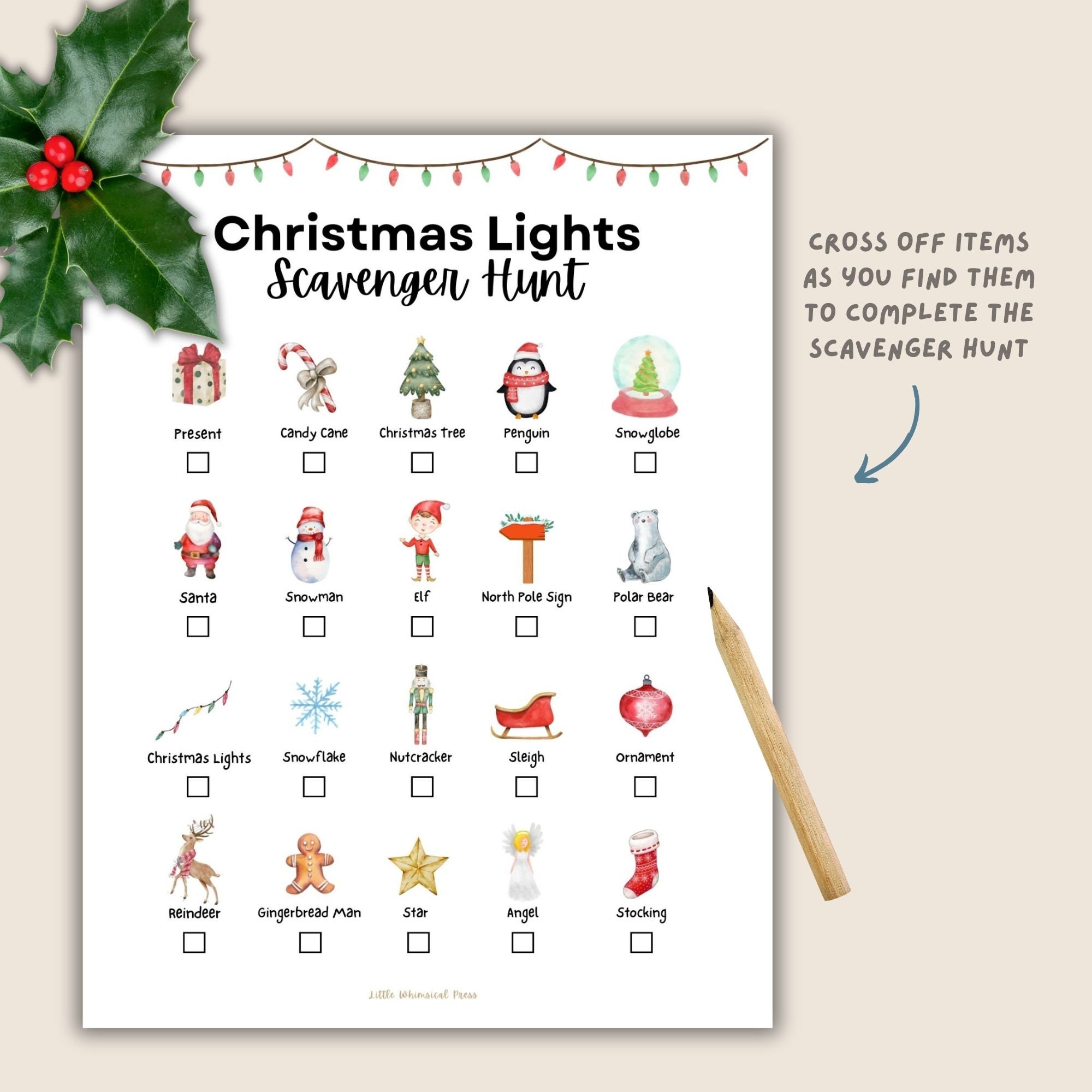 Kids Christmas Lights Scavenger Hunt Printable | Christmas Tradition ...