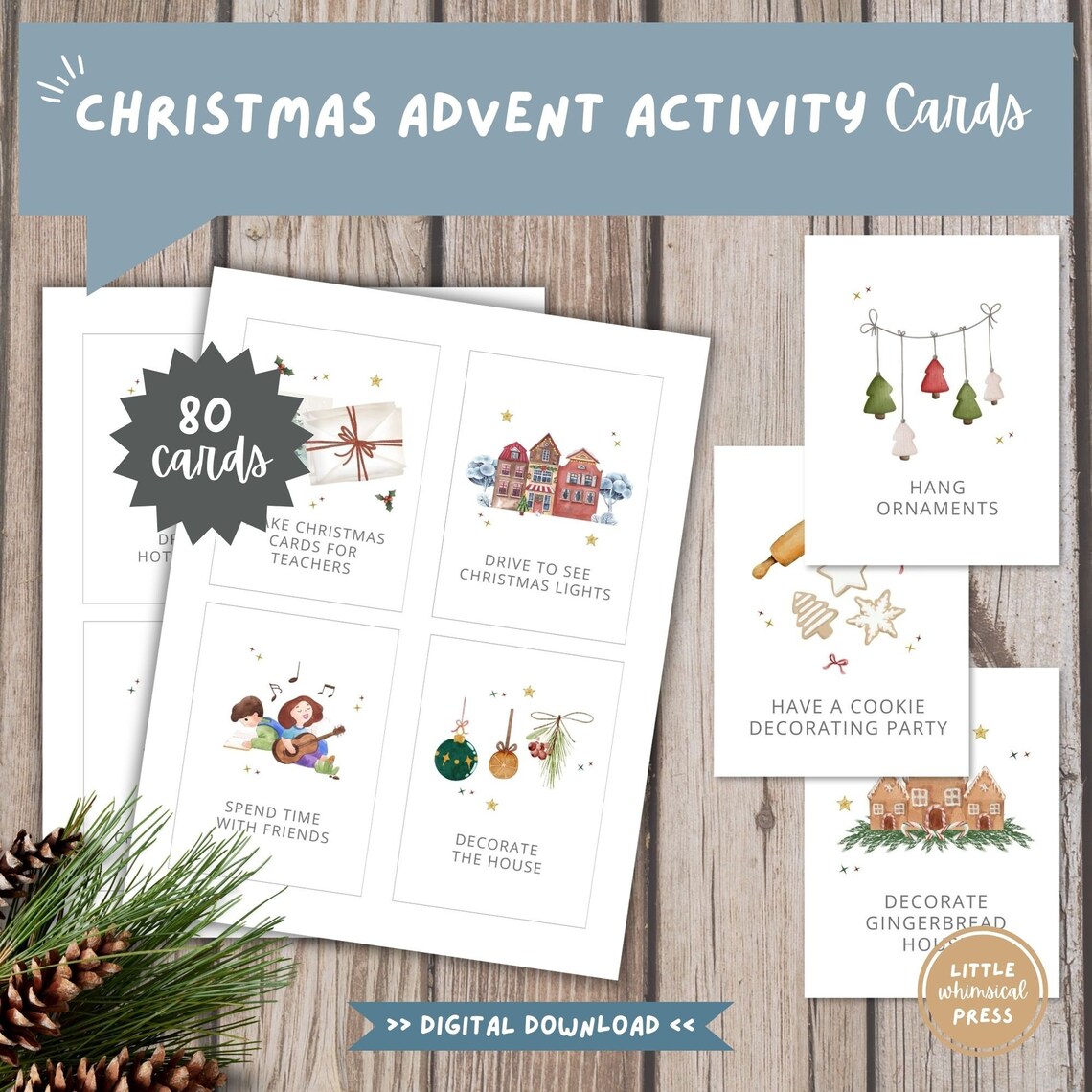 Printable Christmas Advent Activity Cards | Kids Family Advent ...