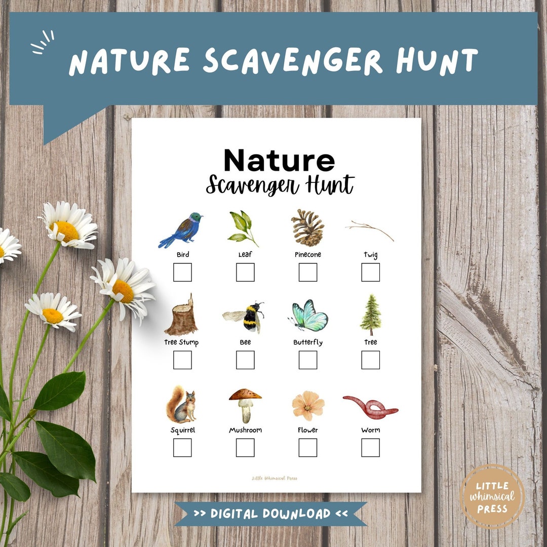 Printable Nature Kids Scavenger Hunt | Nature Study Fall Treasure Hunt ...