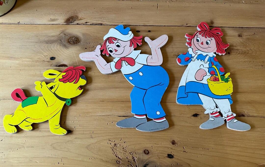 3 Piece Wall Decor Raggedy Ann, Andy and Dog - Etsy