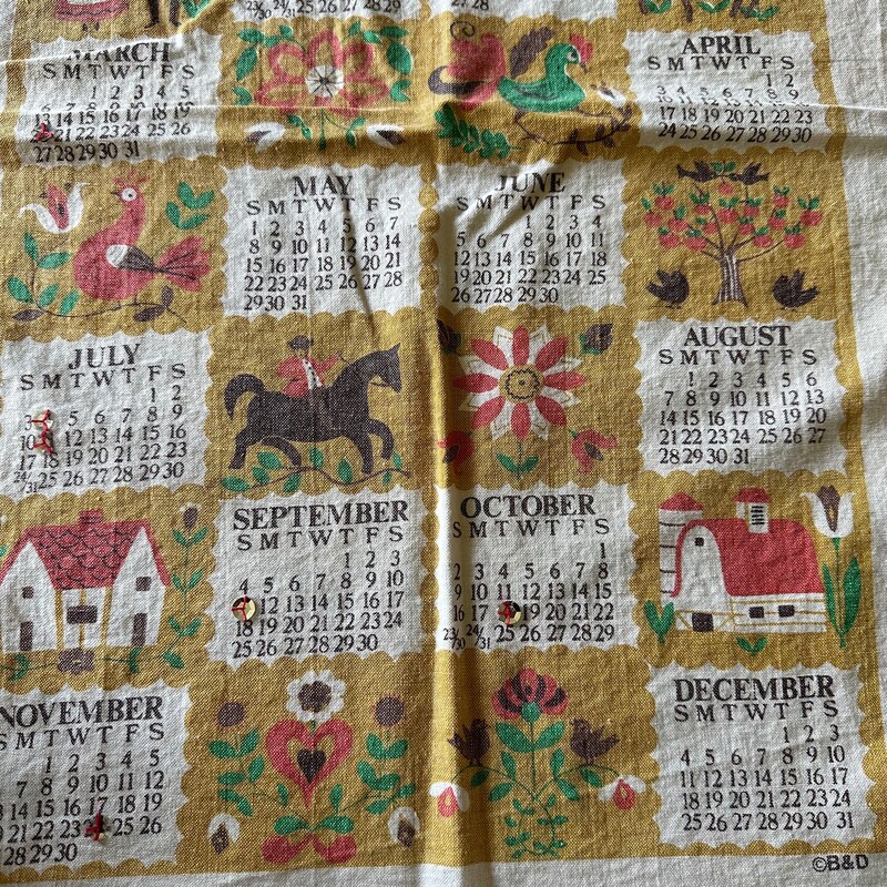 1958 Calendar - Etsy