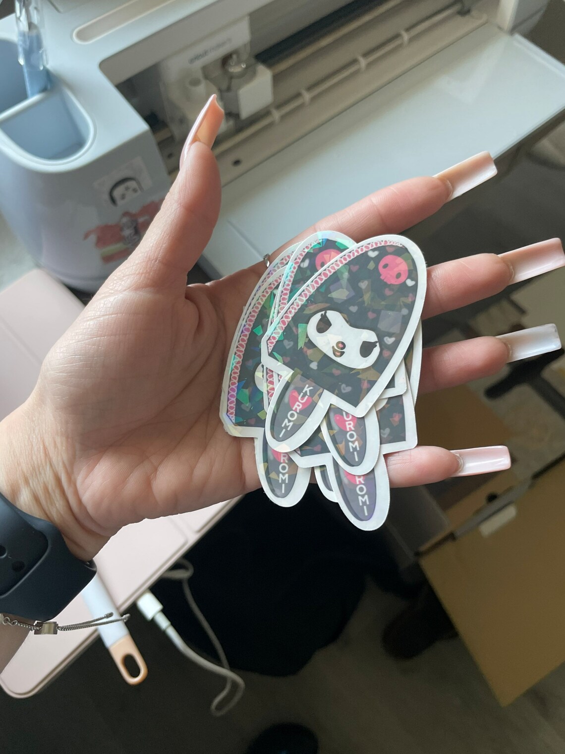 Kuromi Sparkly Paleta Sticker Kuromi Sparkly Sticker, Lollipop ...