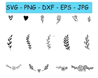 Branches SVG / Leaves SVG / Flowers Svg. Vector / Hand Drawn SVG ...