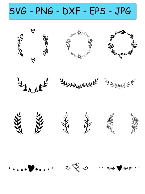 Ramas SVG / Hojas SVG / Flores svg. Vector / SVG dibujado a - Etsy España