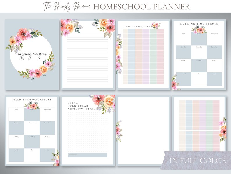 Homeschool Planner, Printable DIGITAL DOWNLOAD, 2024-2025 Lesson ...