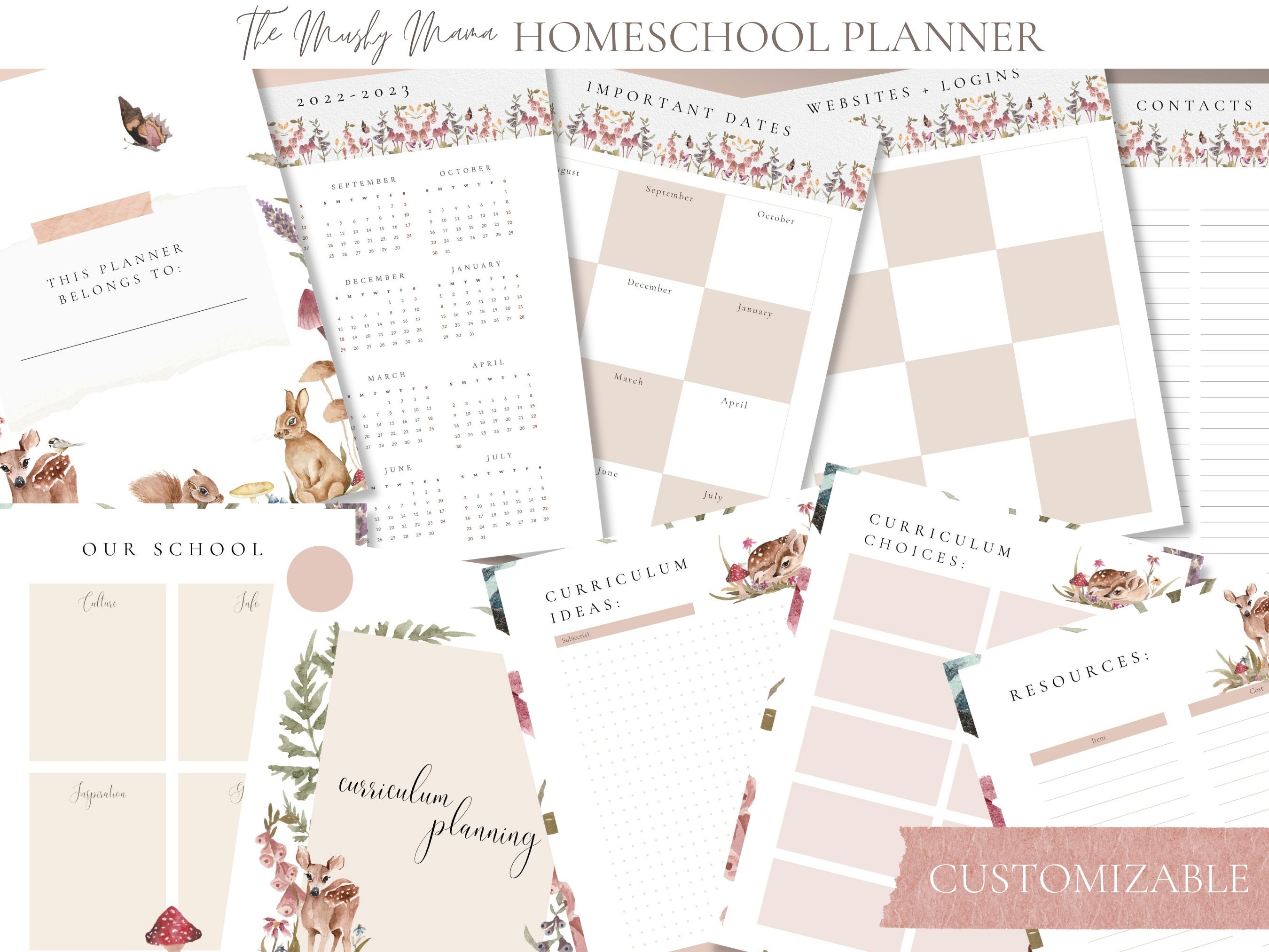 Homeschool Planner, 2026-2027 Lesson Planner, Spiral Bound, 7 Row ...