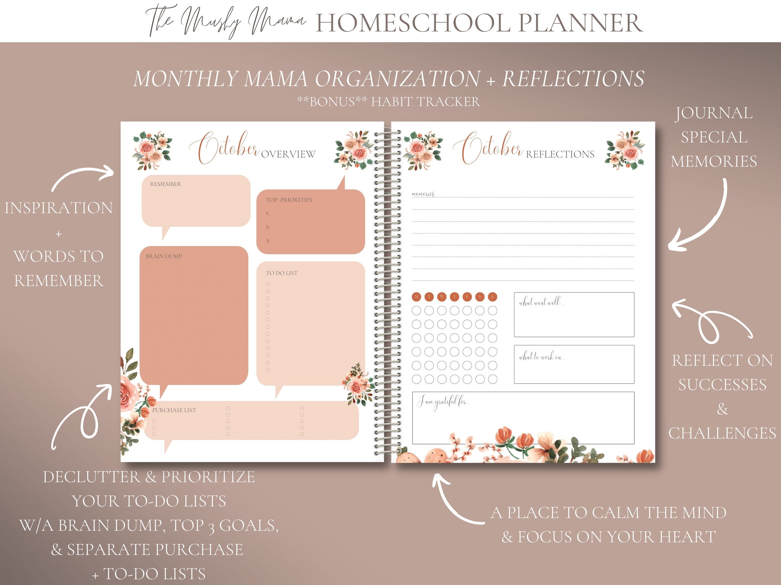 Homeschool Planner, Printable DIGITAL DOWNLOAD, 2024-2025 Lesson ...