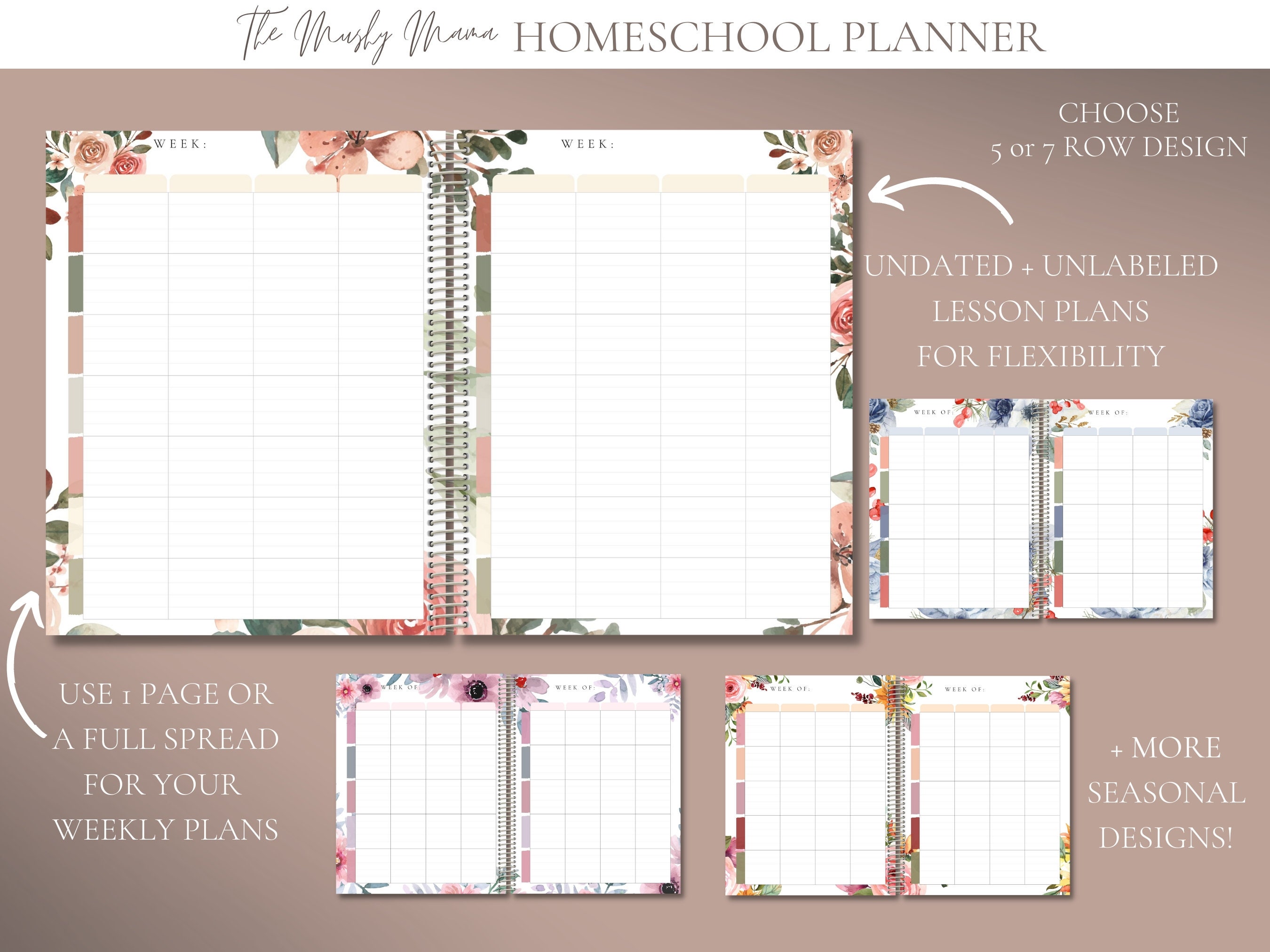 Homeschool Planner, Printable DIGITAL DOWNLOAD, 2023-2024 Lesson ...