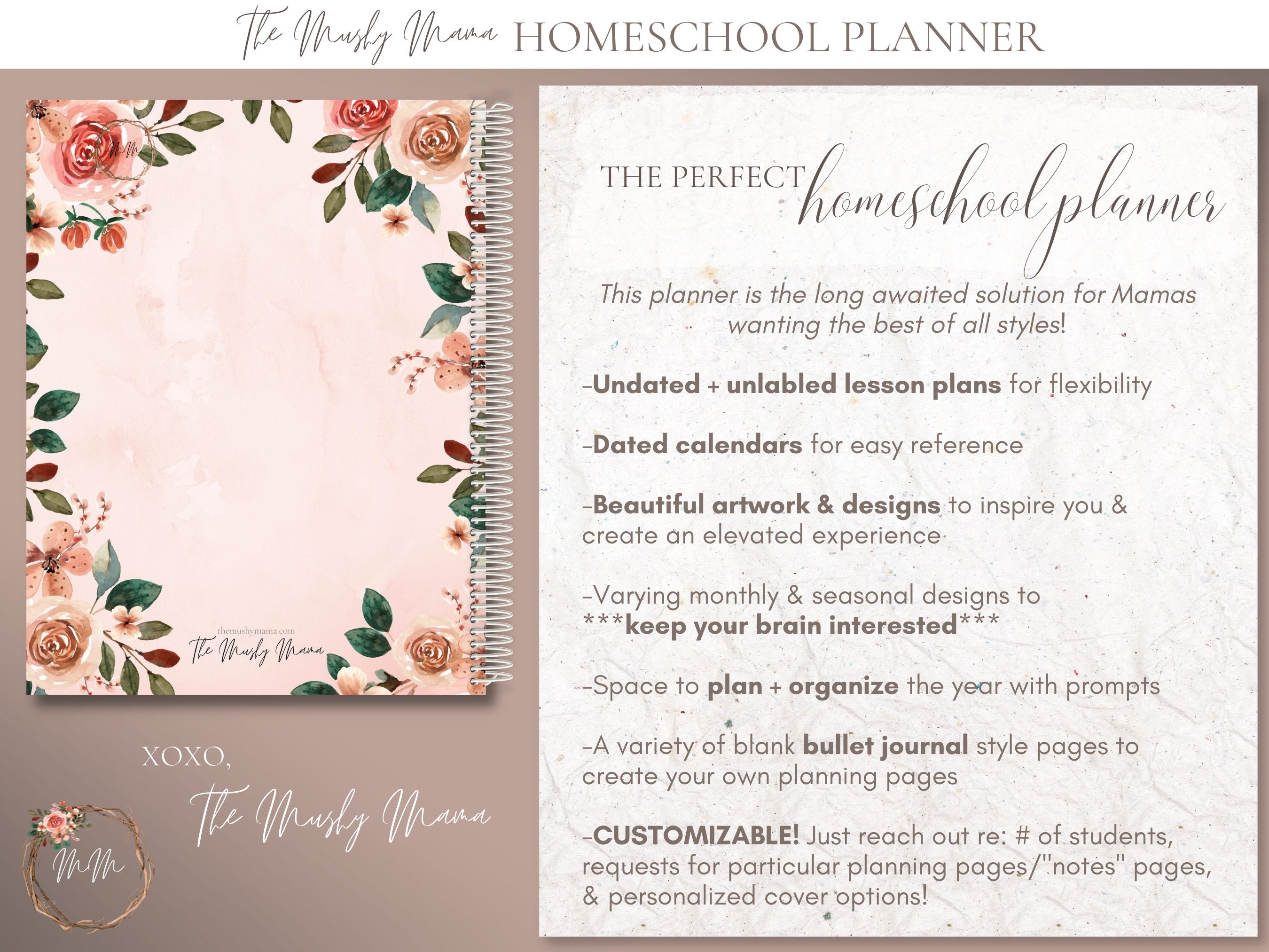 Homeschool Planner, Printable DIGITAL DOWNLOAD, 2024-2025 Lesson ...