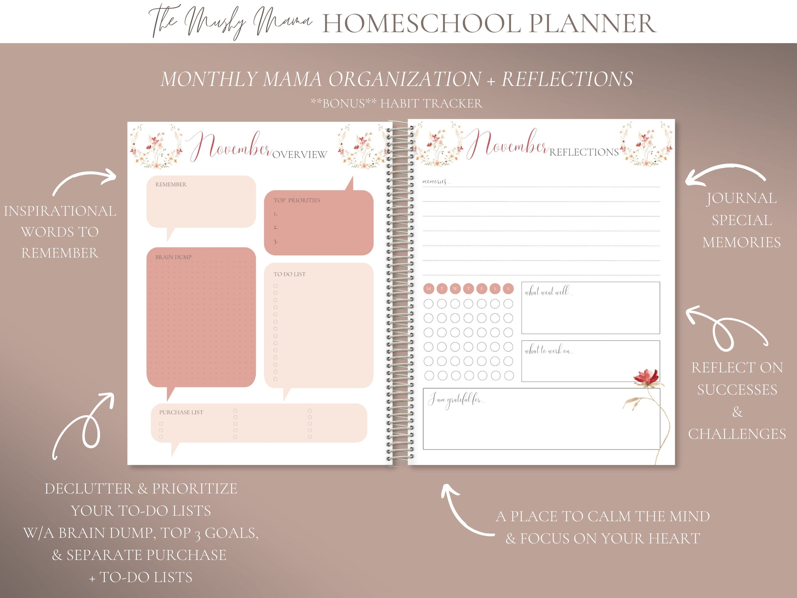 Homeschool Planner, 2026-2027 Lesson Planner, Spiral Bound, 7 Row ...
