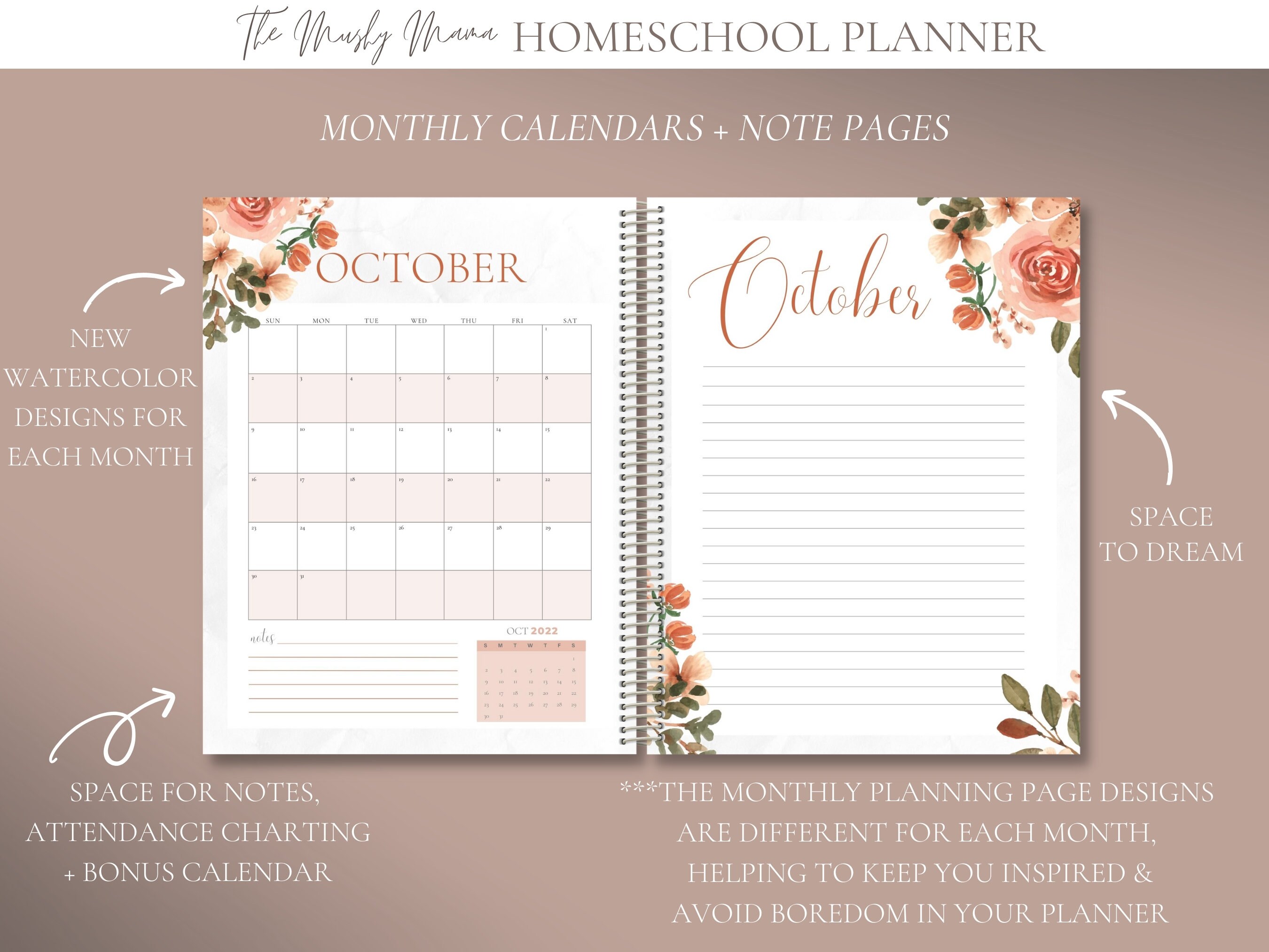 Homeschool Planner, Printable DIGITAL DOWNLOAD, 2024-2025 Lesson ...