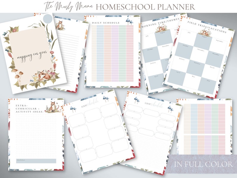 Homeschool Planner, Printable DIGITAL DOWNLOAD, 2025-2026 Lesson ...