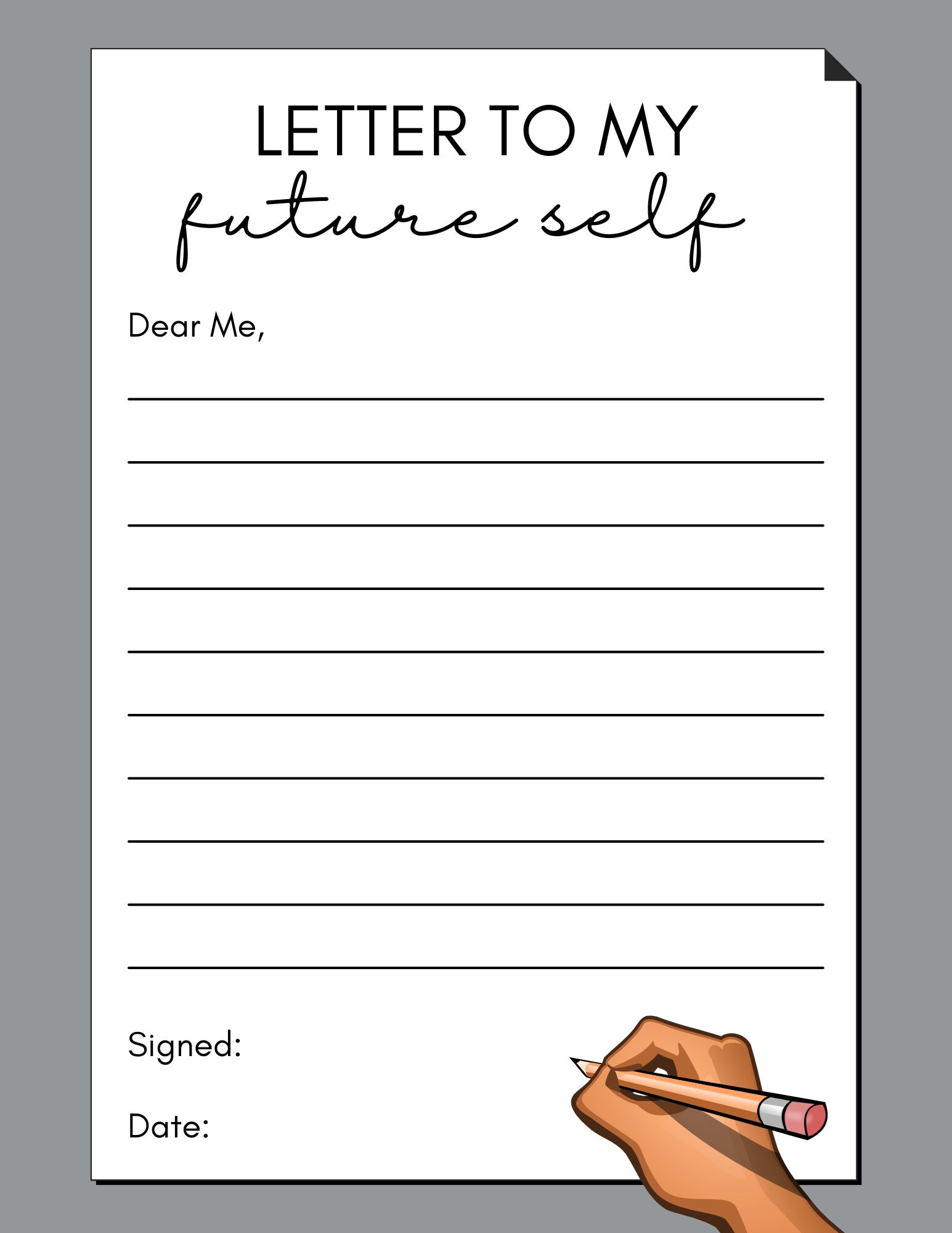 Letter to My Future Self Worksheet - Etsy
