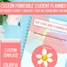 Student Planner, Classroom Planner, Printable, Custom, Canva Template ...