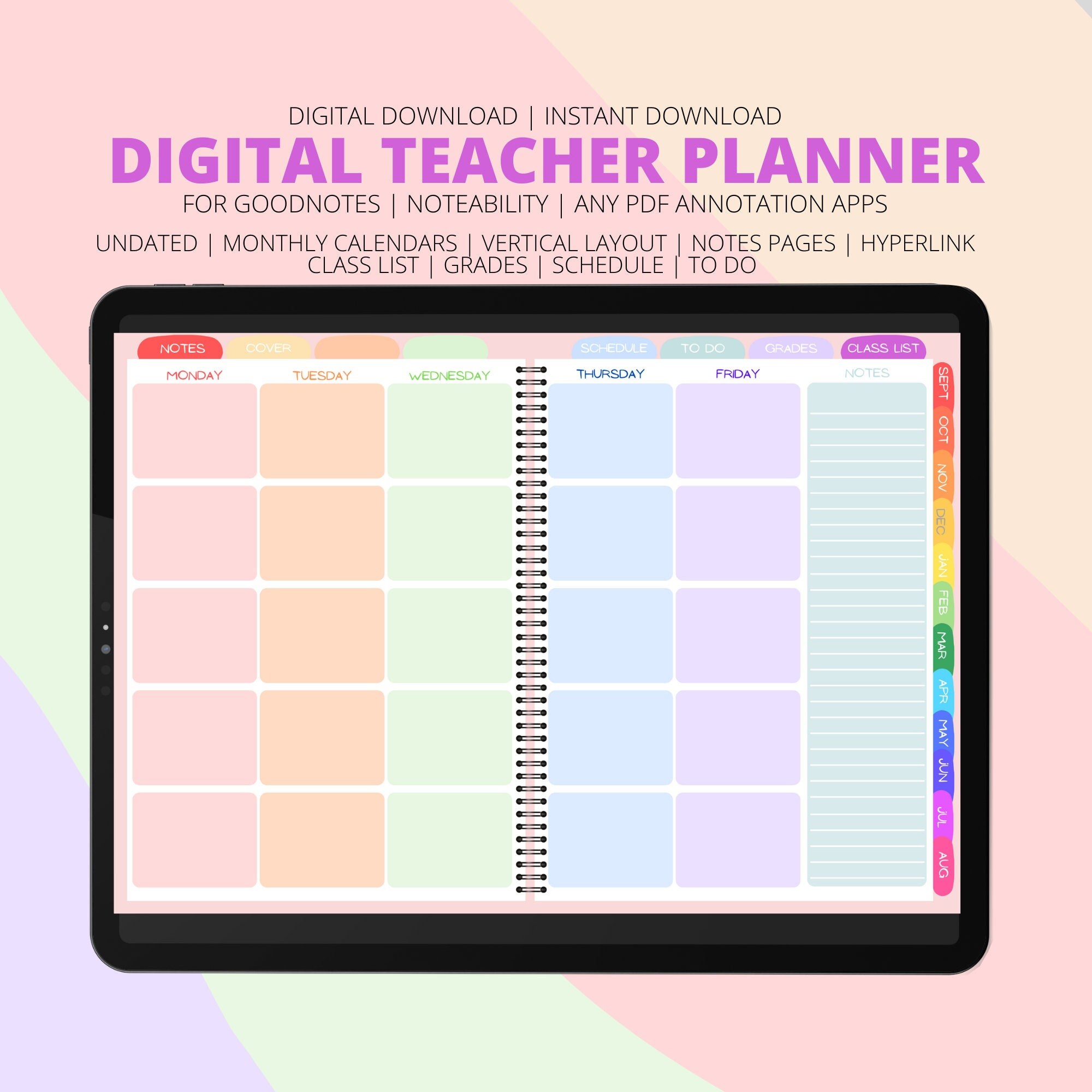 Digital Teacher Planner - Etsy