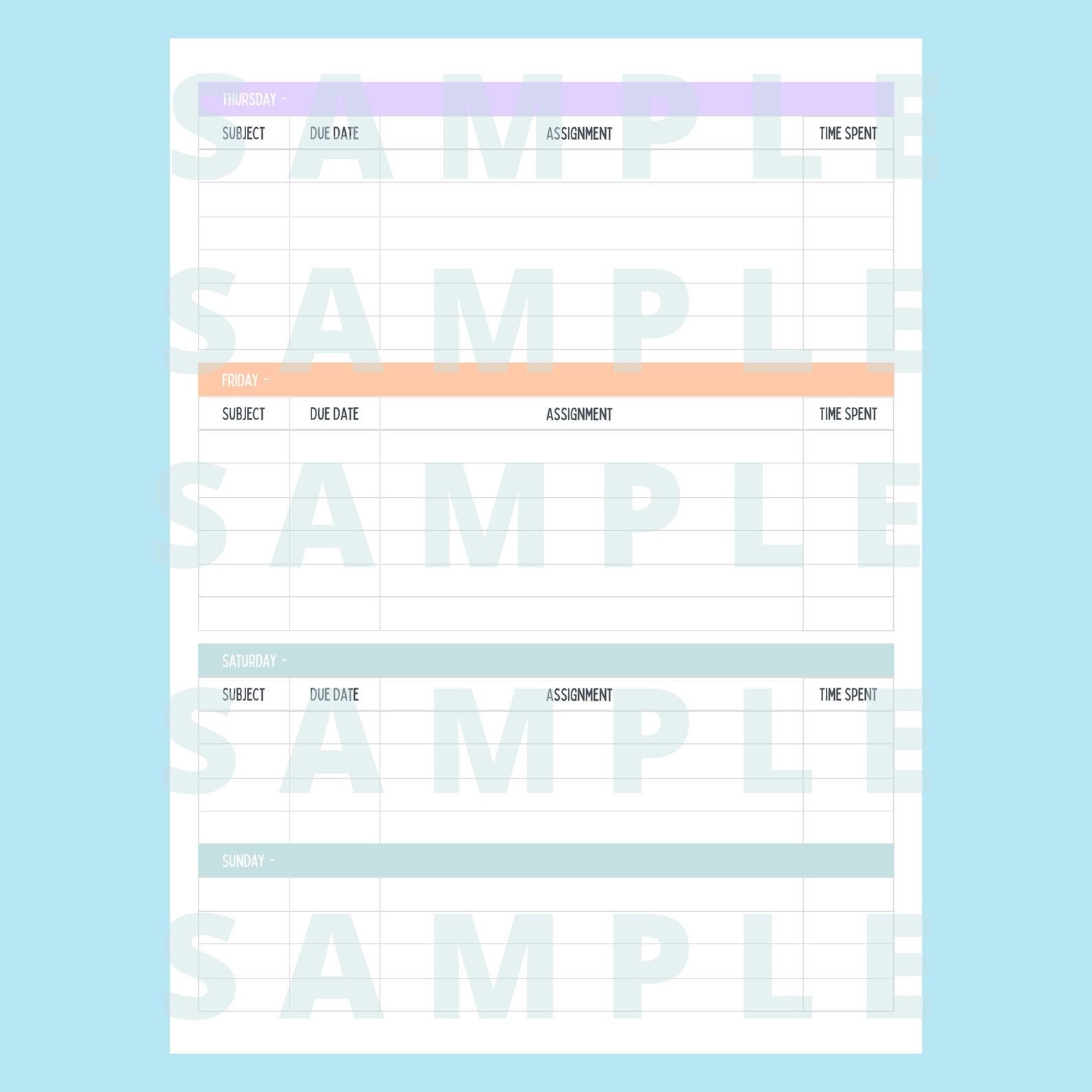 Student Planner, Classroom Planner, Printable, Custom, Canva Template ...
